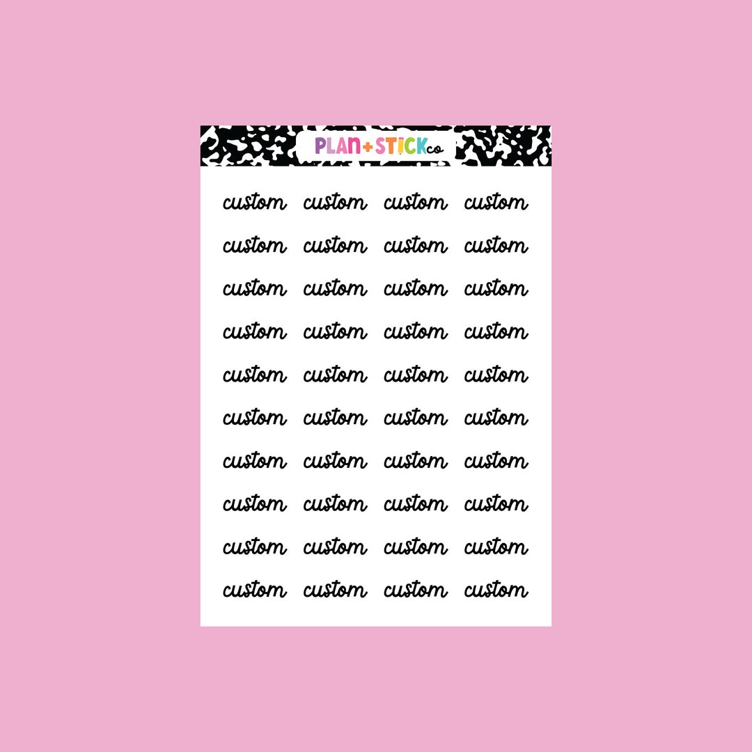 Script Planner Stickers custom Cursive Script Planner Stickers Custom ...