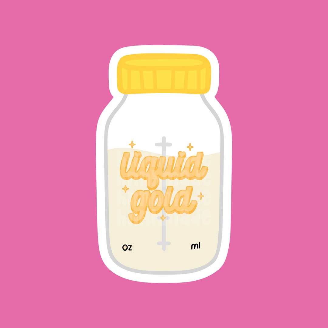 Liquid Gold Breast Milk Bottle Sticker · Breastfeeding Mama Sticker ...