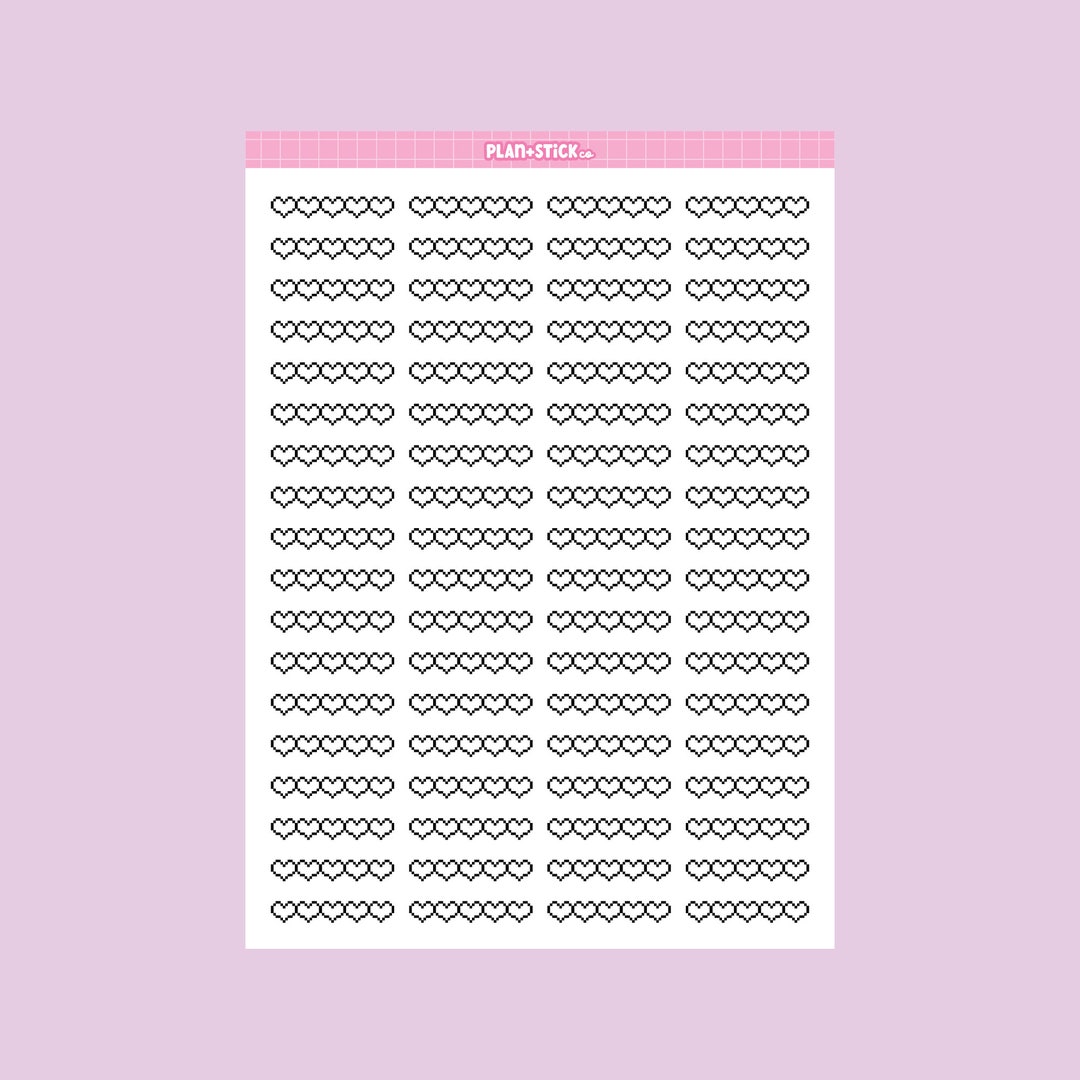 Pixel Heart Review Planner Sticker Book Rate Sticker Journal Sticker ...