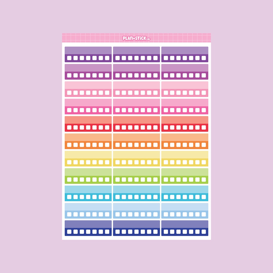 Blank Habit Tracker Planner Sticker Quarter Box Planner Sticker Weekly ...