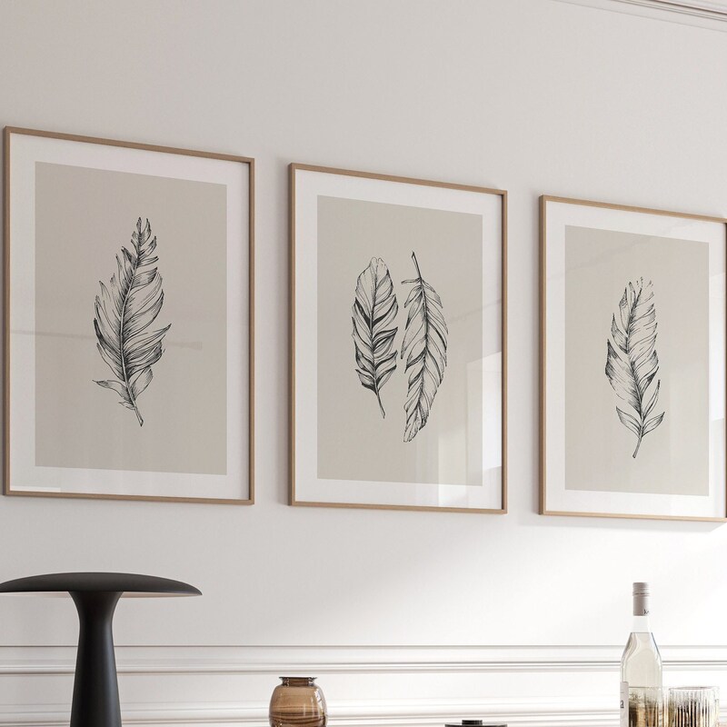 Feather Prints Wall Art - Etsy