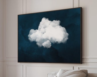 Blue Cloud Canvas Wall Art Print, Abstract Art, Framed Art, Giclée ...