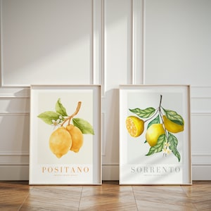 Lemon Print, Set of 2, Lemon Print Wall Art, Citrus Print, Lemon Branch ...