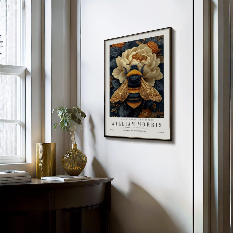 William Morris Bee Print: Vintage Botanical Wall Art - Etsy