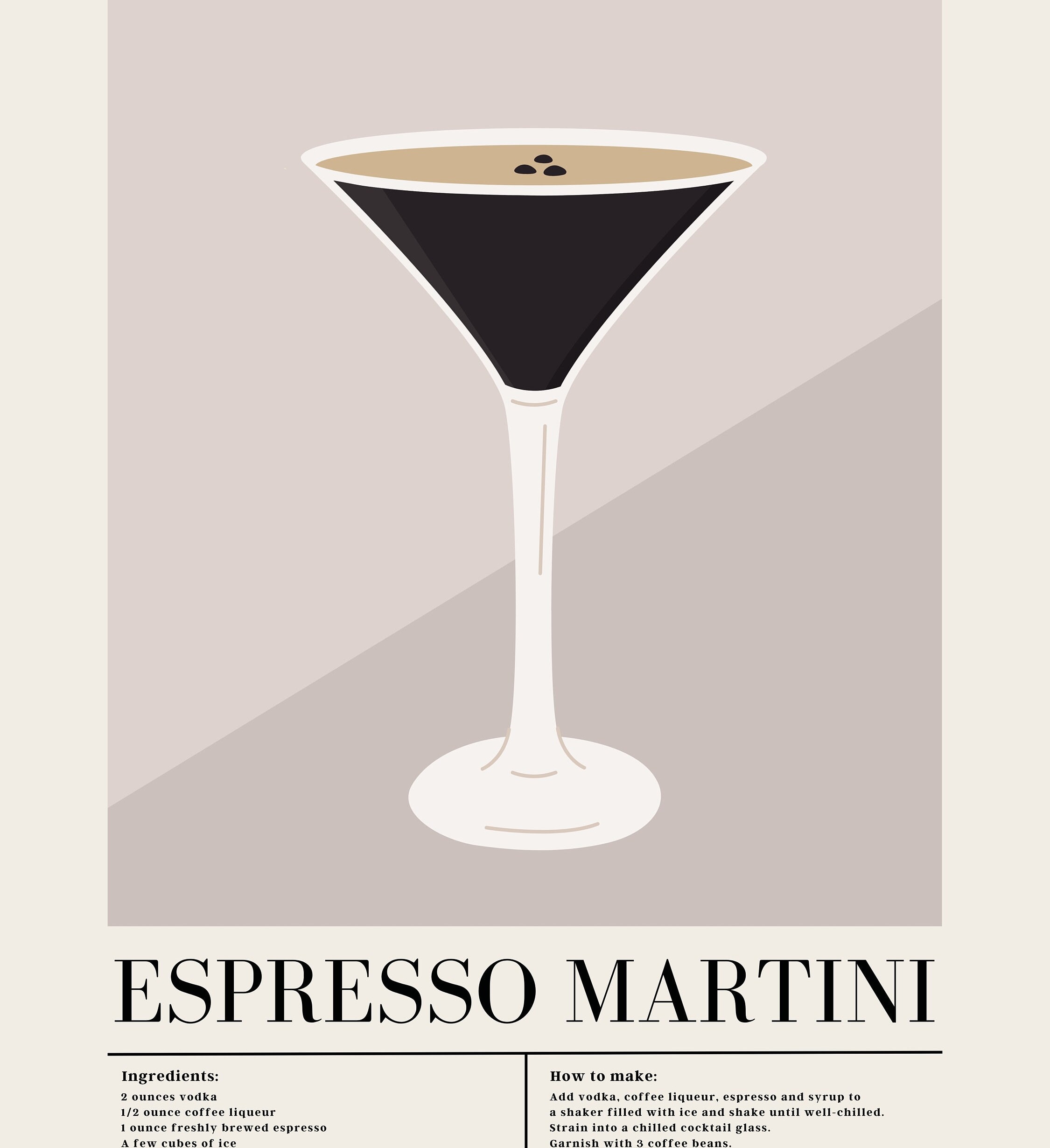 Printable Espresso Martini Print, Bar Cart Prints, Alcohol Poster ...