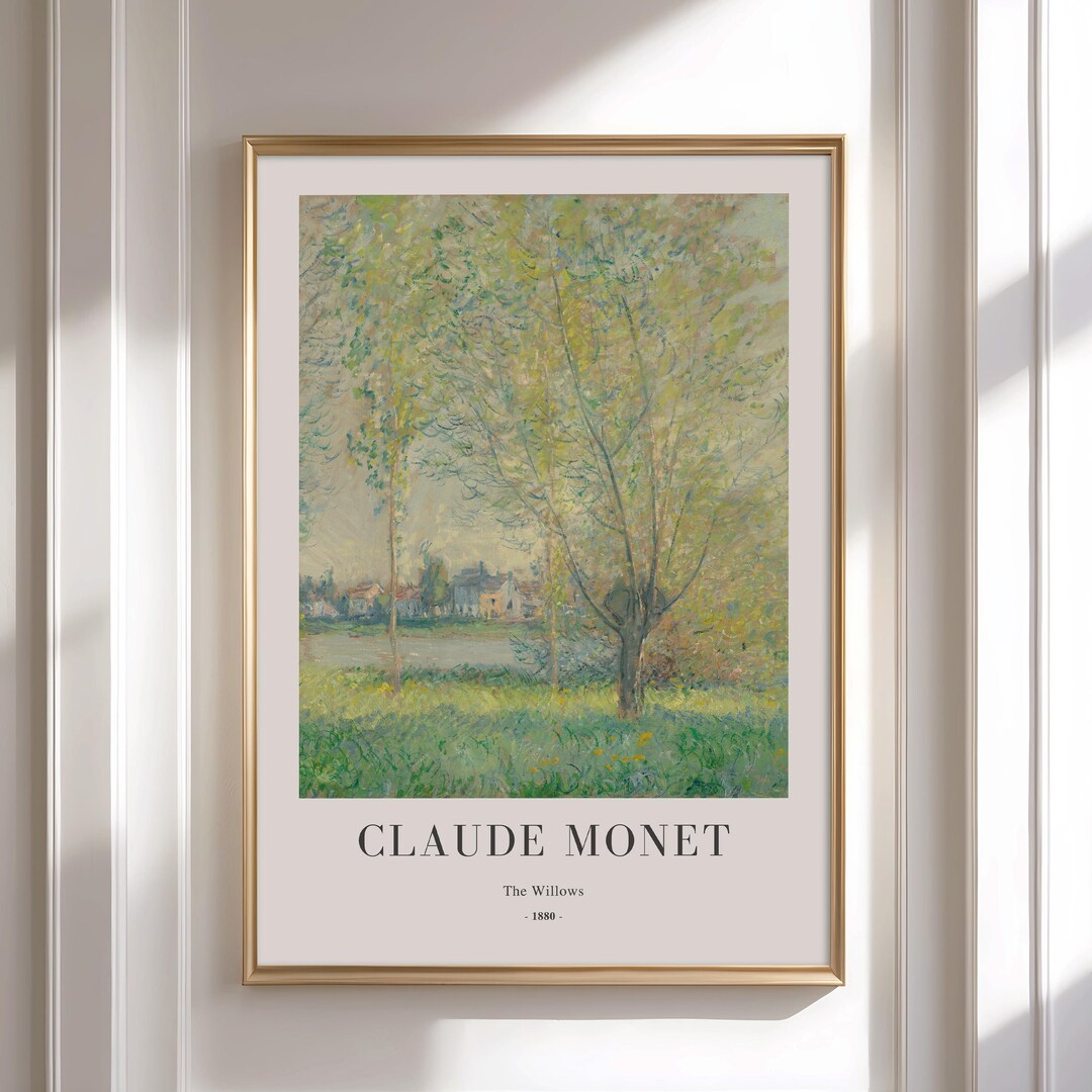 Claude Monet - Os Salgueiros 1880 - Arte de parede emoldurada - Pintura ...