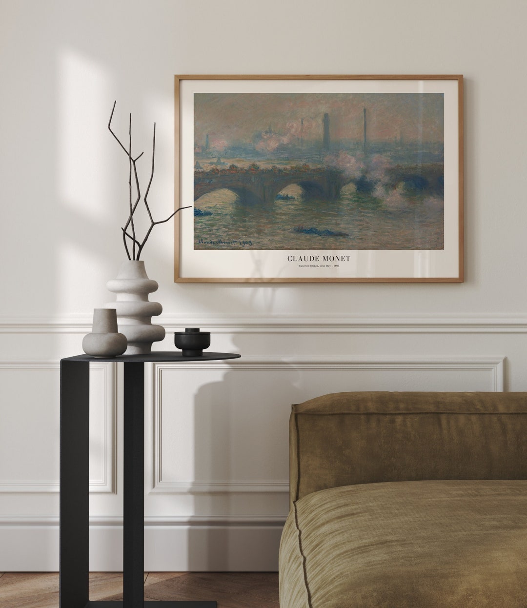 Vintage Monet Wall Art Waterloo Bridge, Gray Day, Moody Vintage Art ...