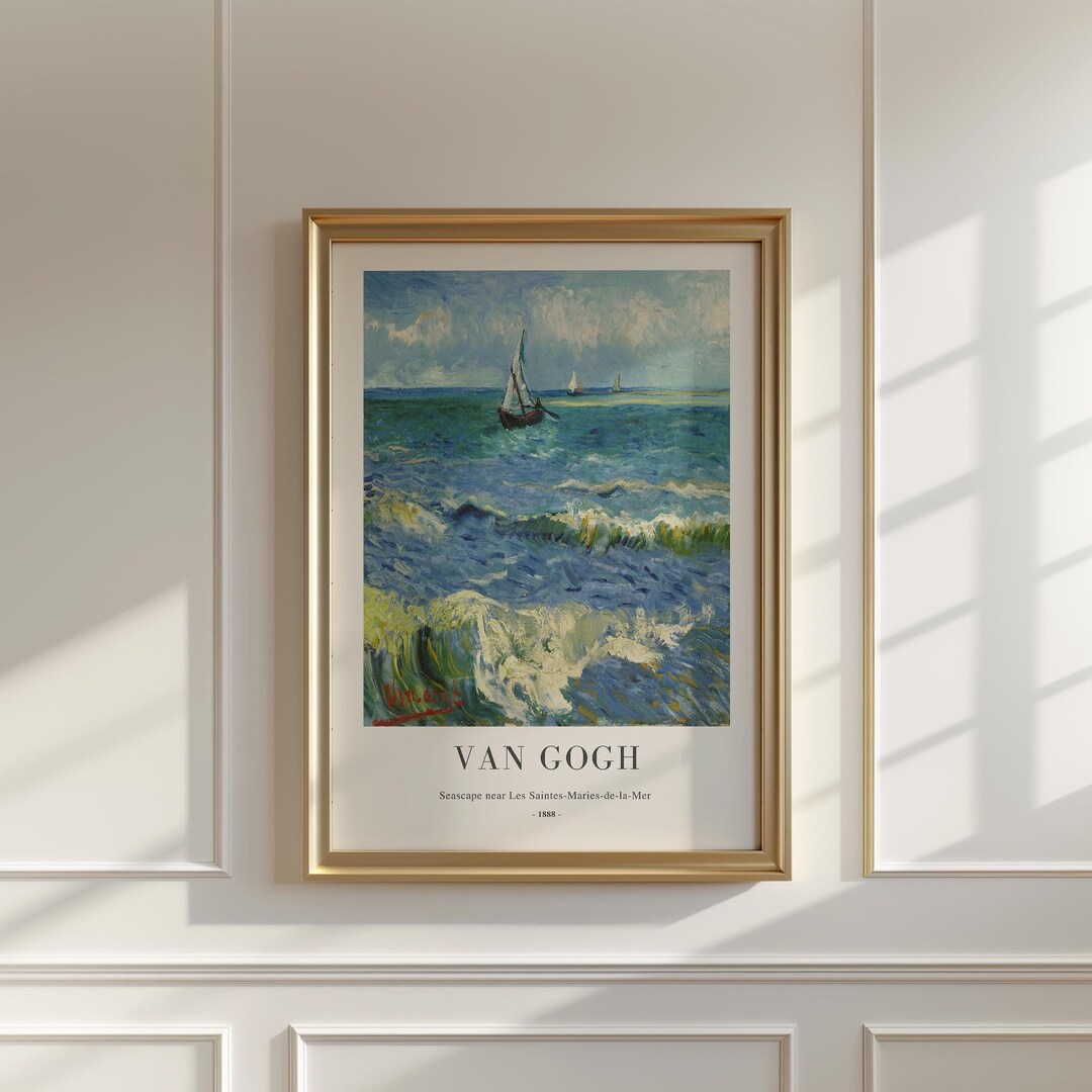 Vincent Van Gogh - Seascape Near Les Saintes-de-la-mer 1888 - Framed ...