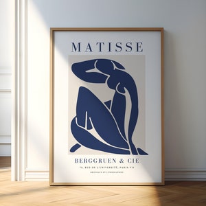 Matisse Nu Bleu Print - Framed Wall Art - Matisse Blue Woman - Large ...
