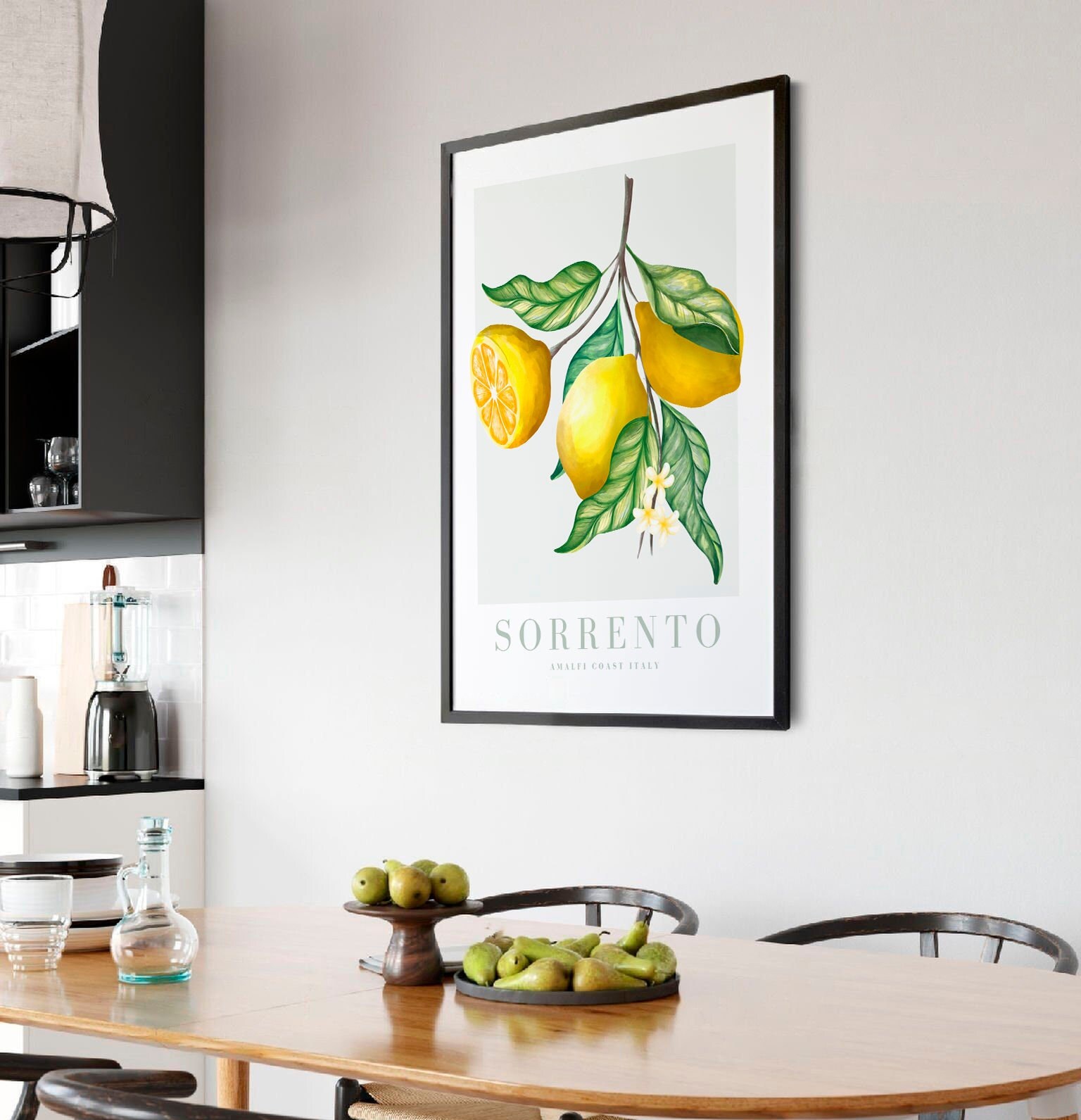 Lemon Print, Set of 2, Lemon Print Wall Art, Citrus Print, Lemon Branch ...