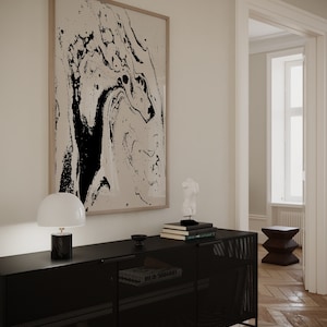 Black Abstract Art Prints Set of 2 Abstract Wall Set Modern - Etsy