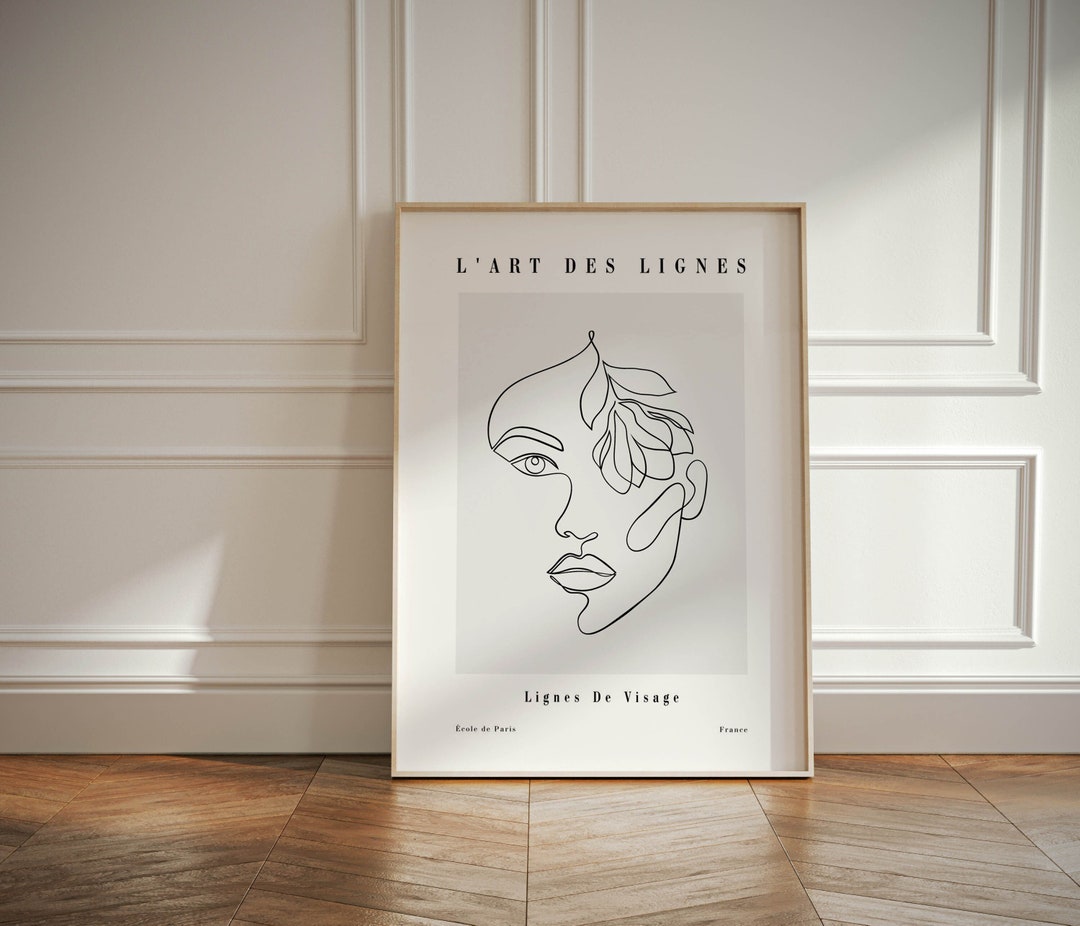 Woman Line Art Print, Framed Wall Art, Maximalist Decor, Woman One Line ...