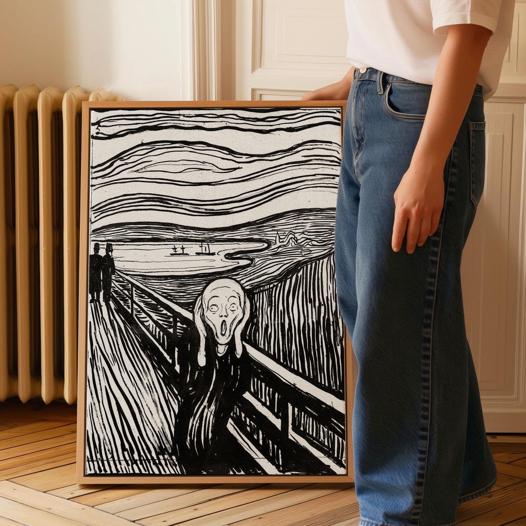 Edvard Munch Print - the Scream 1895 - Framed Canvas Wall Art - Large ...