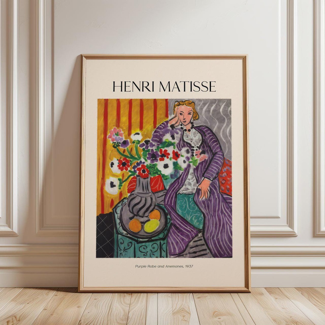 Henri Matisse - Purple Robe and Anemones 1937 - Gift Framed Wall Art ...