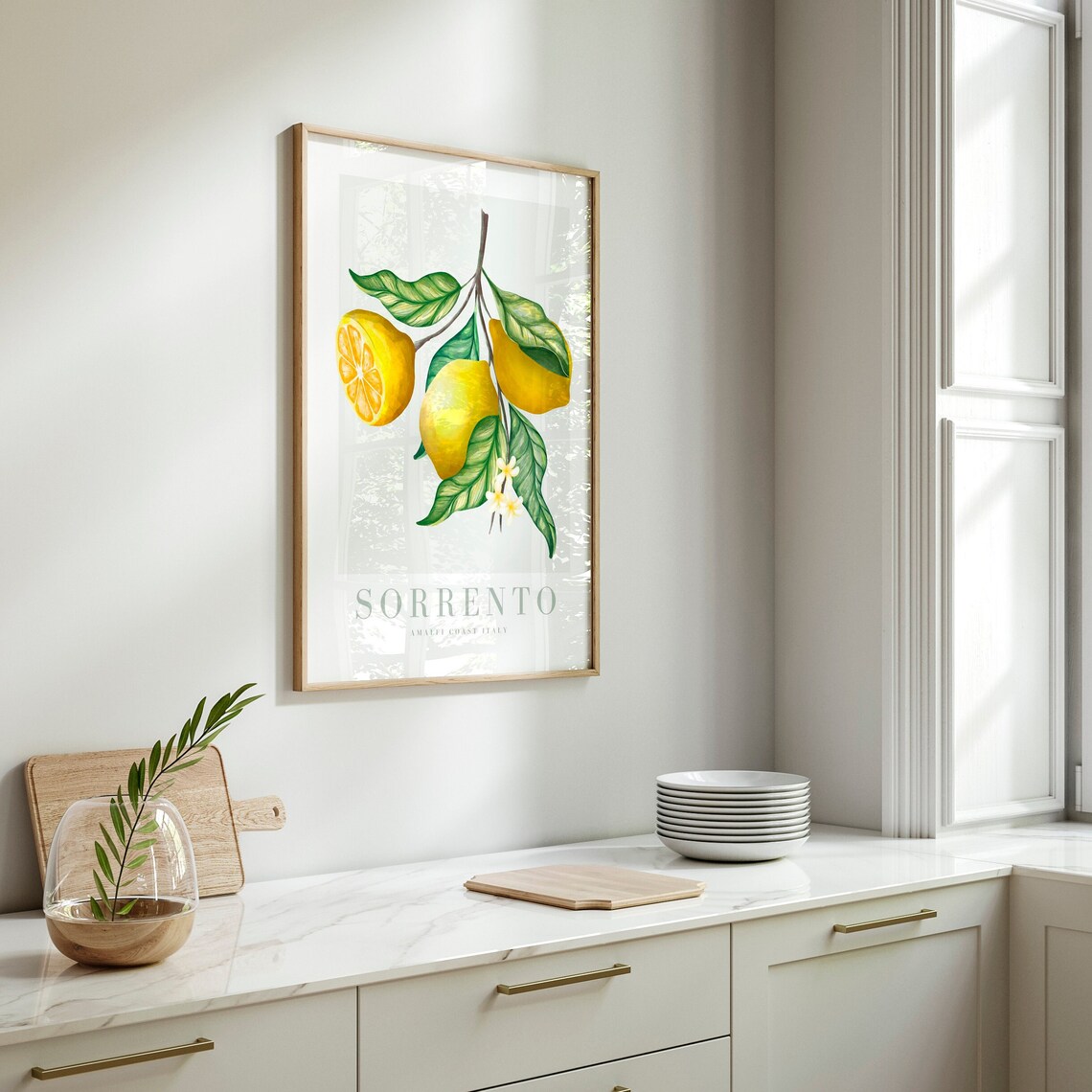 Lemon Print, Set of 2, Lemon Print Wall Art, Citrus Print, Lemon Branch ...