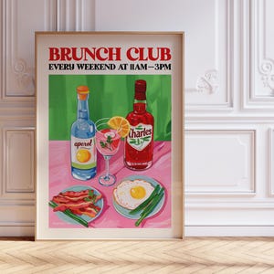 Brunch Club Print - Framed Wall Art - Food Poster - Coffee Wall Art ...