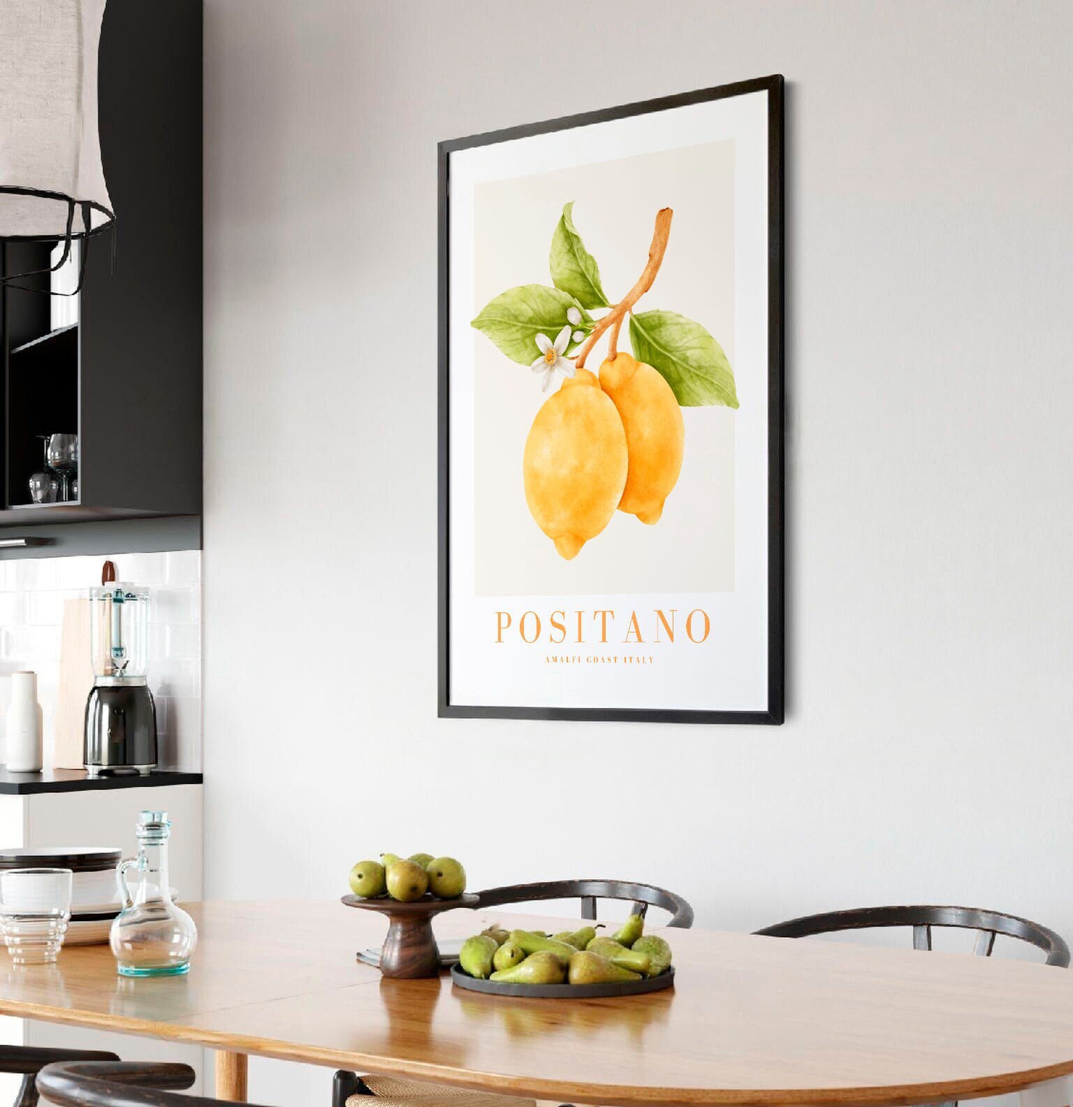 Lemon Print, Set of 2, Lemon Print Wall Art, Citrus Print, Lemon Branch ...