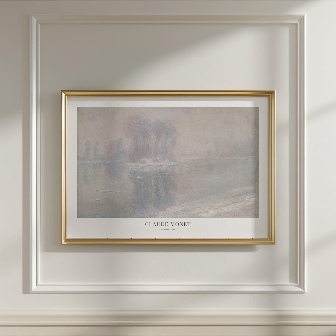 Claude Monet - Ice Floes 1893 - Framed Wall Art - Vintage Wall Art ...