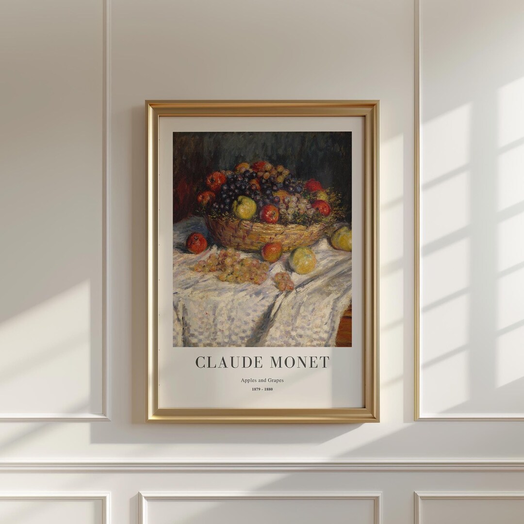 Claude Monet - Apples and Grapes 1879 - 1880 - Framed Wall Art, Still ...