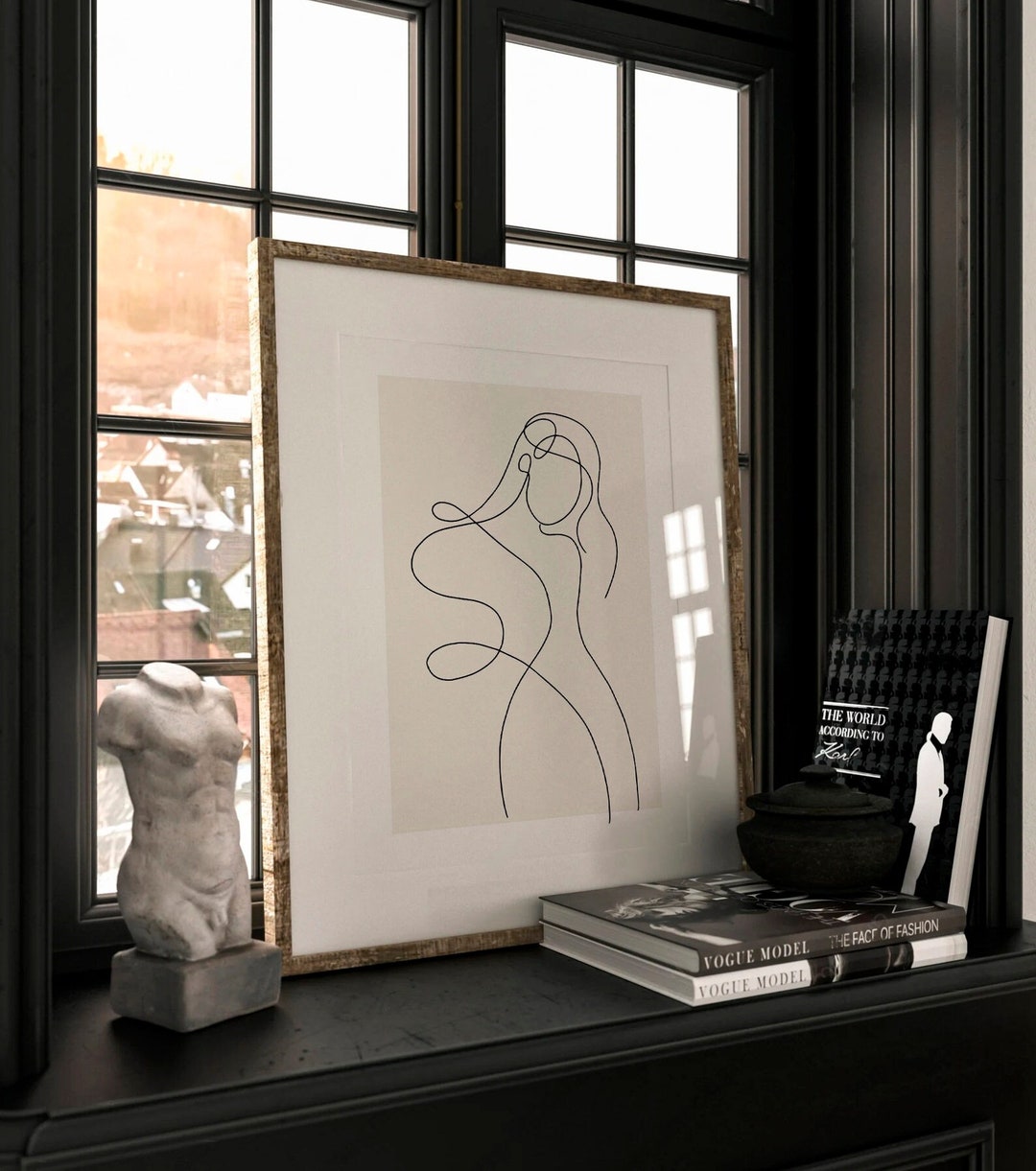 Woman Line Art Print One Line Art Drawing Minimalist Woman - Etsy