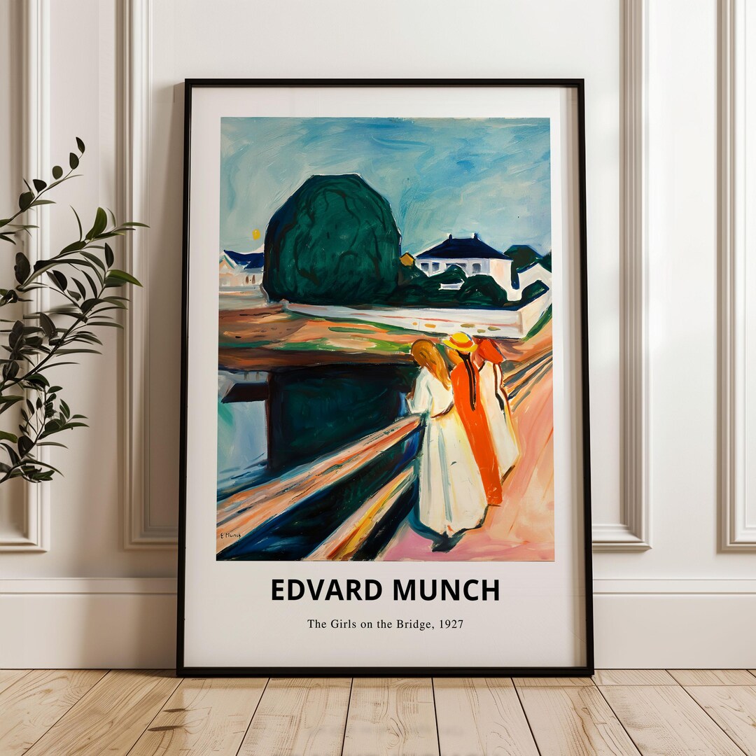 Edvard Munch Print - the Girls on the Bridge 1927 - Framed Wall Art ...