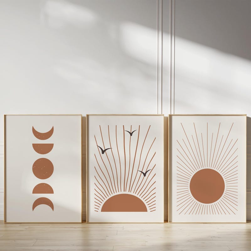 Simple Sun and Moon Art - Etsy