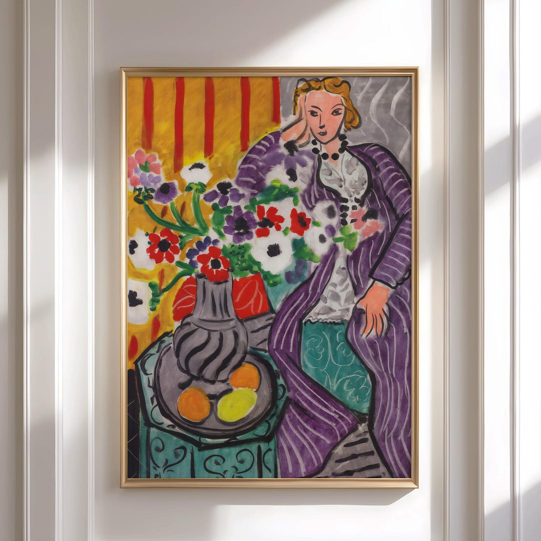 Matisse 'purple Robe and Anemones' Framed Wall Art - Etsy