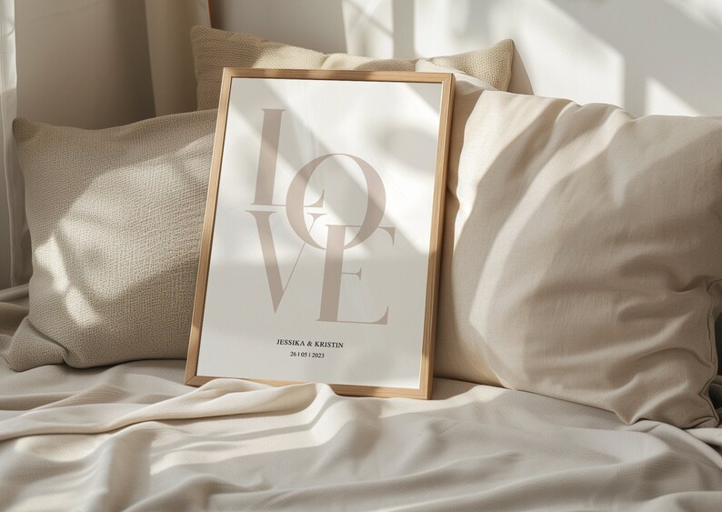Custom Couple Names & Date Print: Anniversary Wall Art - Etsy