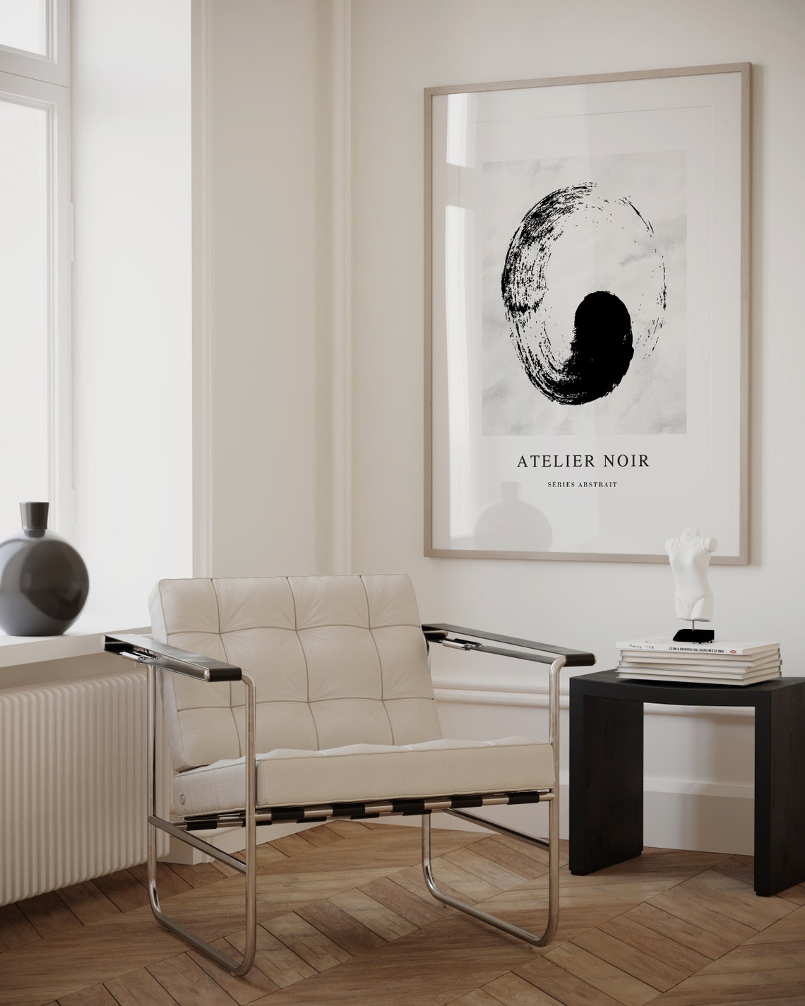 Large Size Abstract Wall Art, Set of 3 Prints, Neutral Wall Art, Simple ...