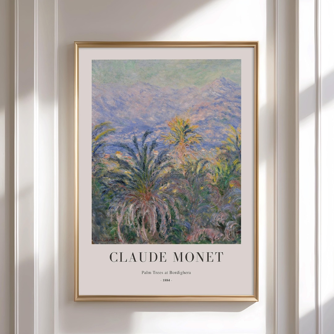Claude Monet - Palm Trees at Bordighera 1884 - Framed Wall Art ...
