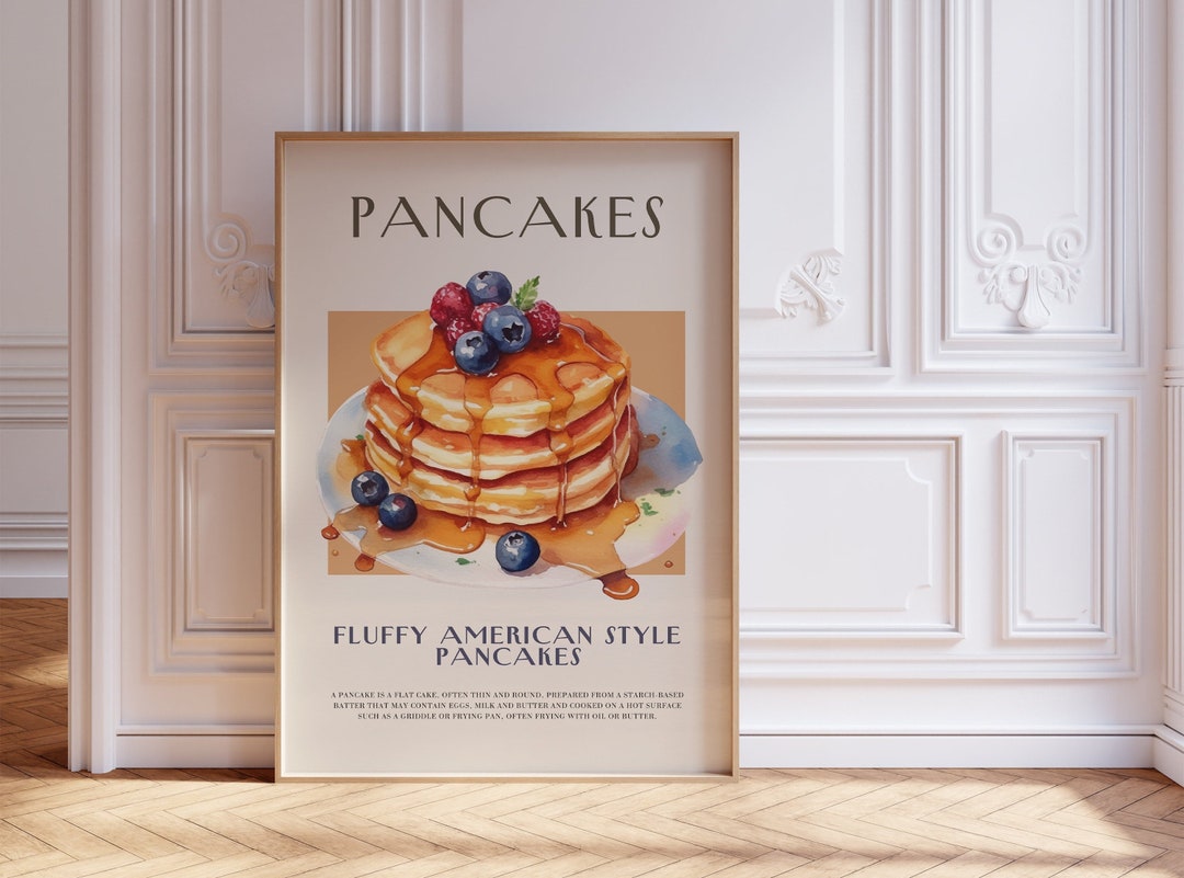 Pancake Print, Framed Wall Art Kitchen Prints, Food Wall Art, Food ...