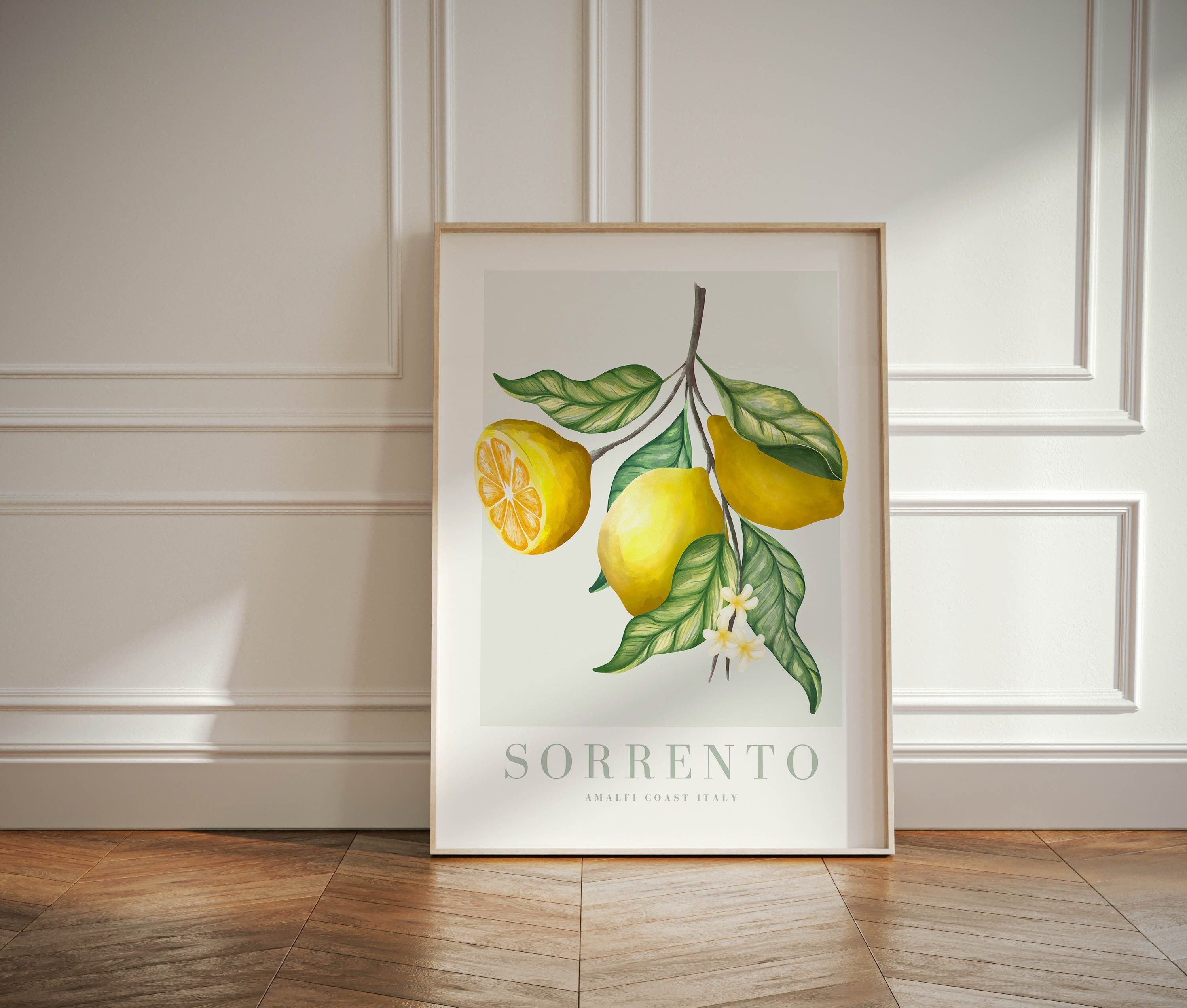 Lemon Print, Set of 2, Lemon Print Wall Art, Citrus Print, Lemon Branch ...