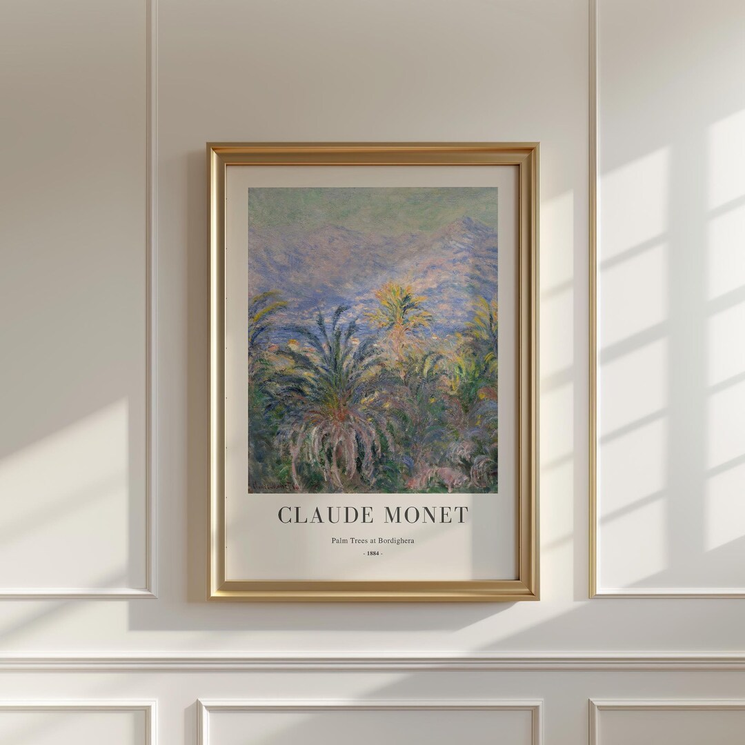Claude Monet - Palm Trees at Bordighera 1884 - Framed Wall Art ...
