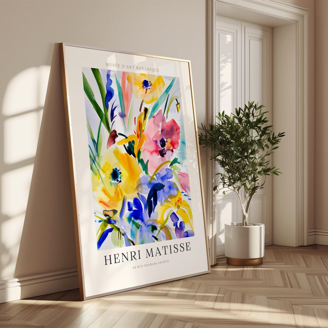 Henri Matisse Watercolor Flowers Print: Colorful Abstract Botanical Art ...