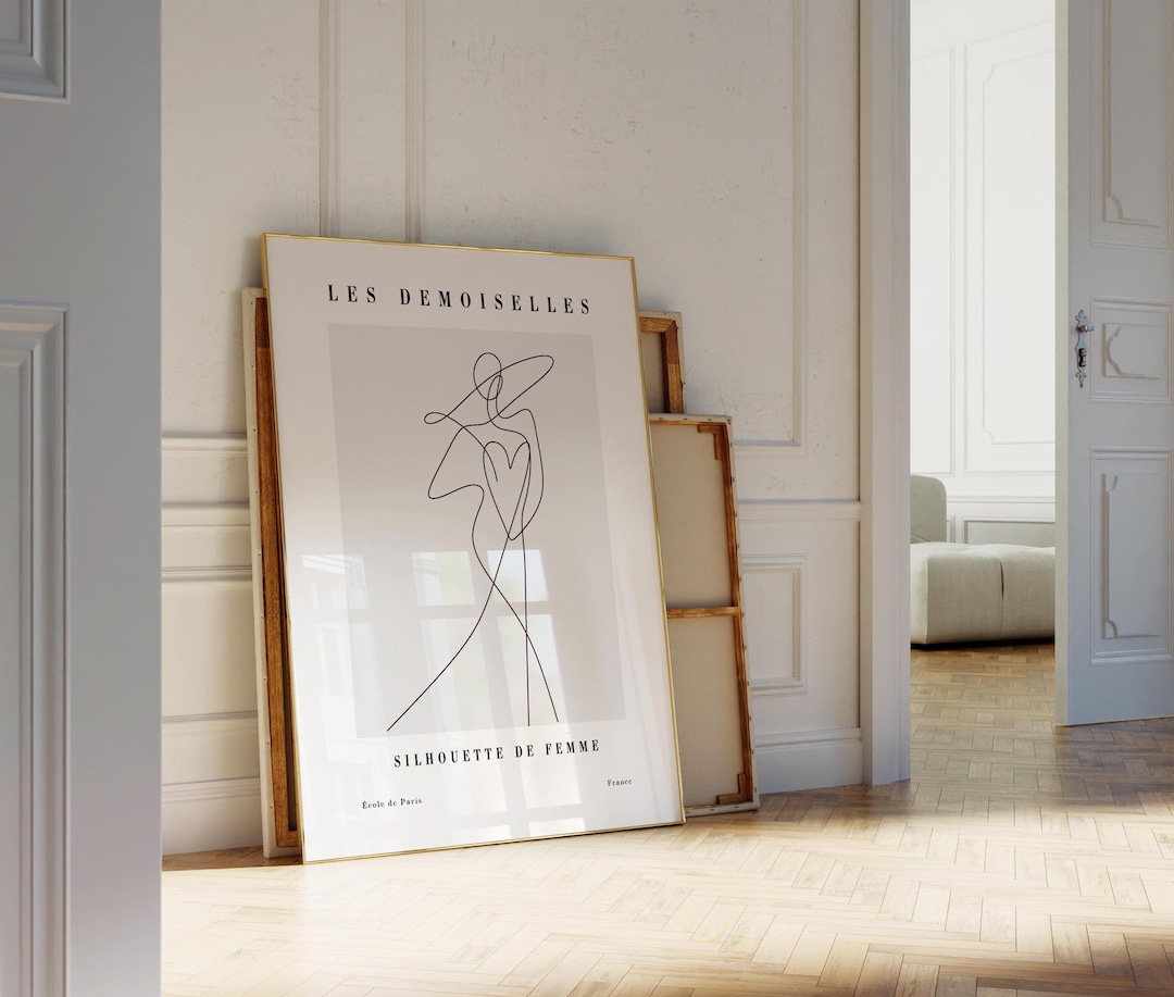 Fashion Woman Line Art, Framed Wall Art, Minimalist Wall Art, Abstract ...