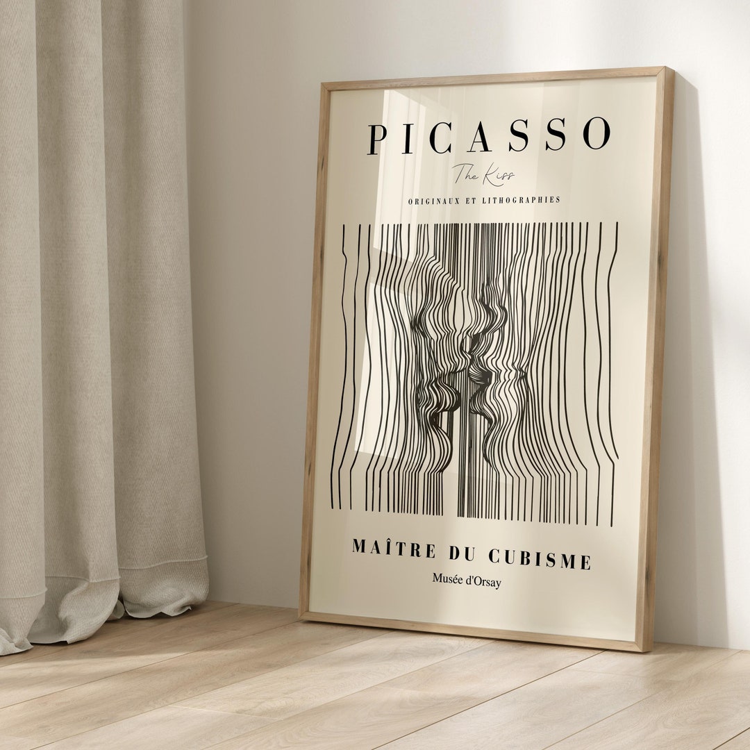 Picasso the Kiss Print - Framed Wall Art - Wall Decor - Minimalist Wall ...