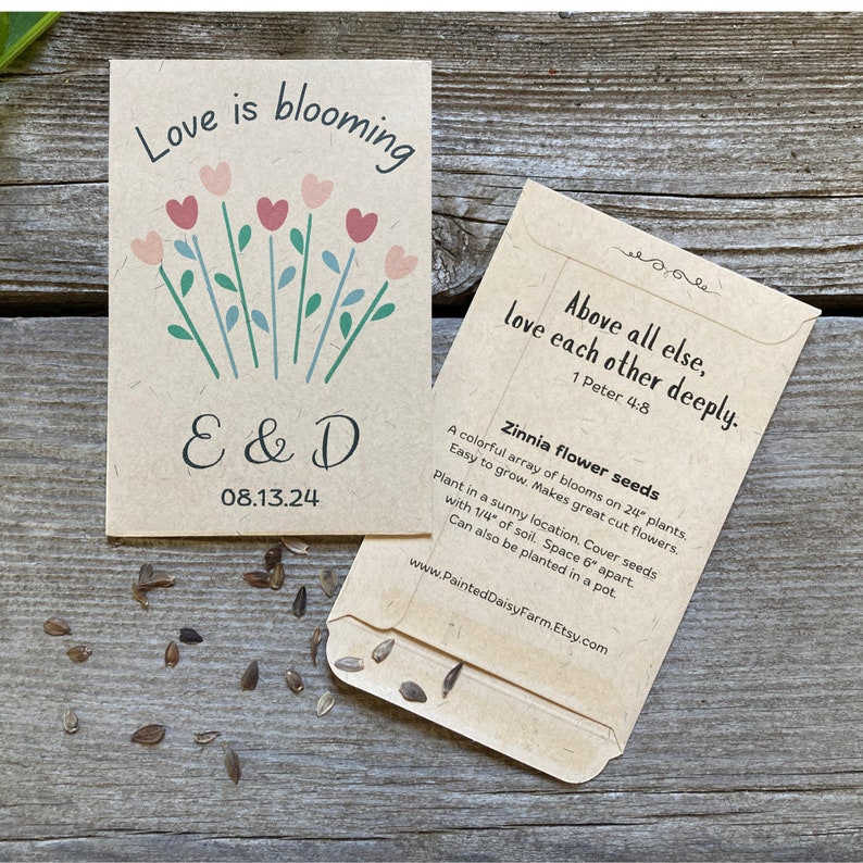 CHRISTIAN Seed Packet Wedding Favors With Bible Verse Seeds Included ...