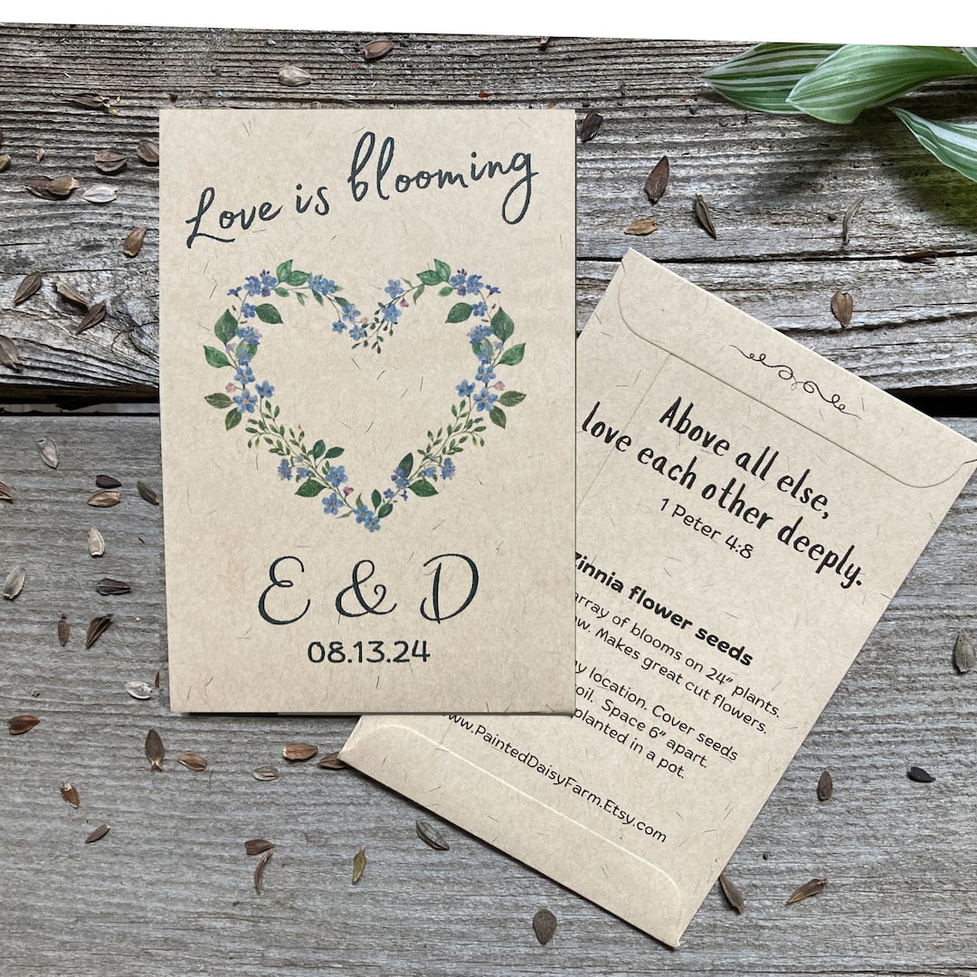 10 Pack CHRISTIAN Wedding Seed Packet Favors With Bible Verse Seeds ...