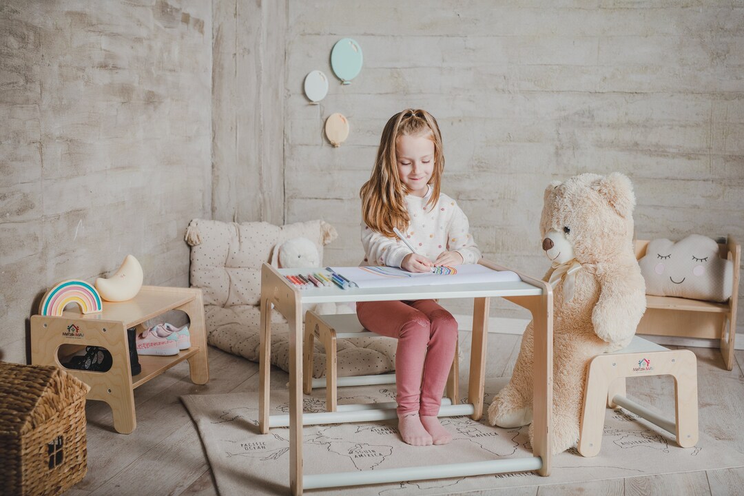 Montessori Table and Stools - Preschool Learning Furniture - Etsy