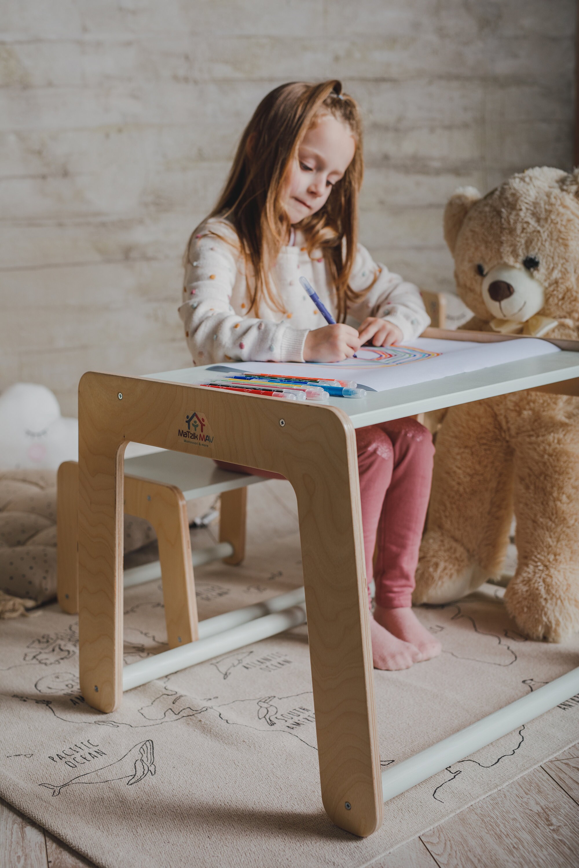 Montessori Table and Stools - Preschool Learning Furniture - Etsy
