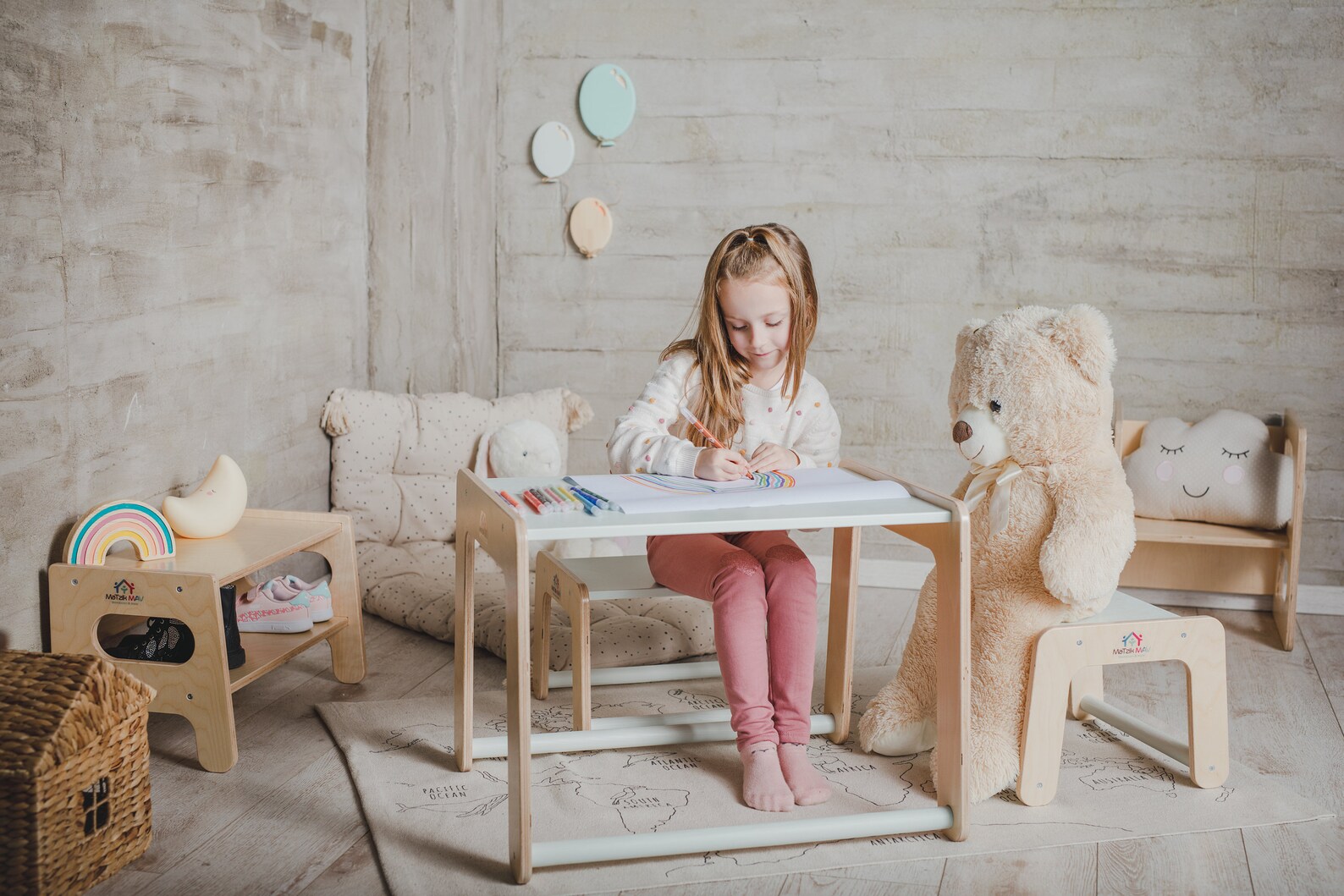Montessori Table and Stools - Preschool Learning Furniture - Etsy