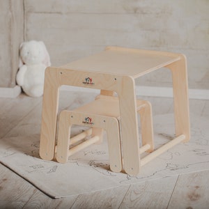 Montessori Table and Stools - Preschool Learning Furniture - Etsy