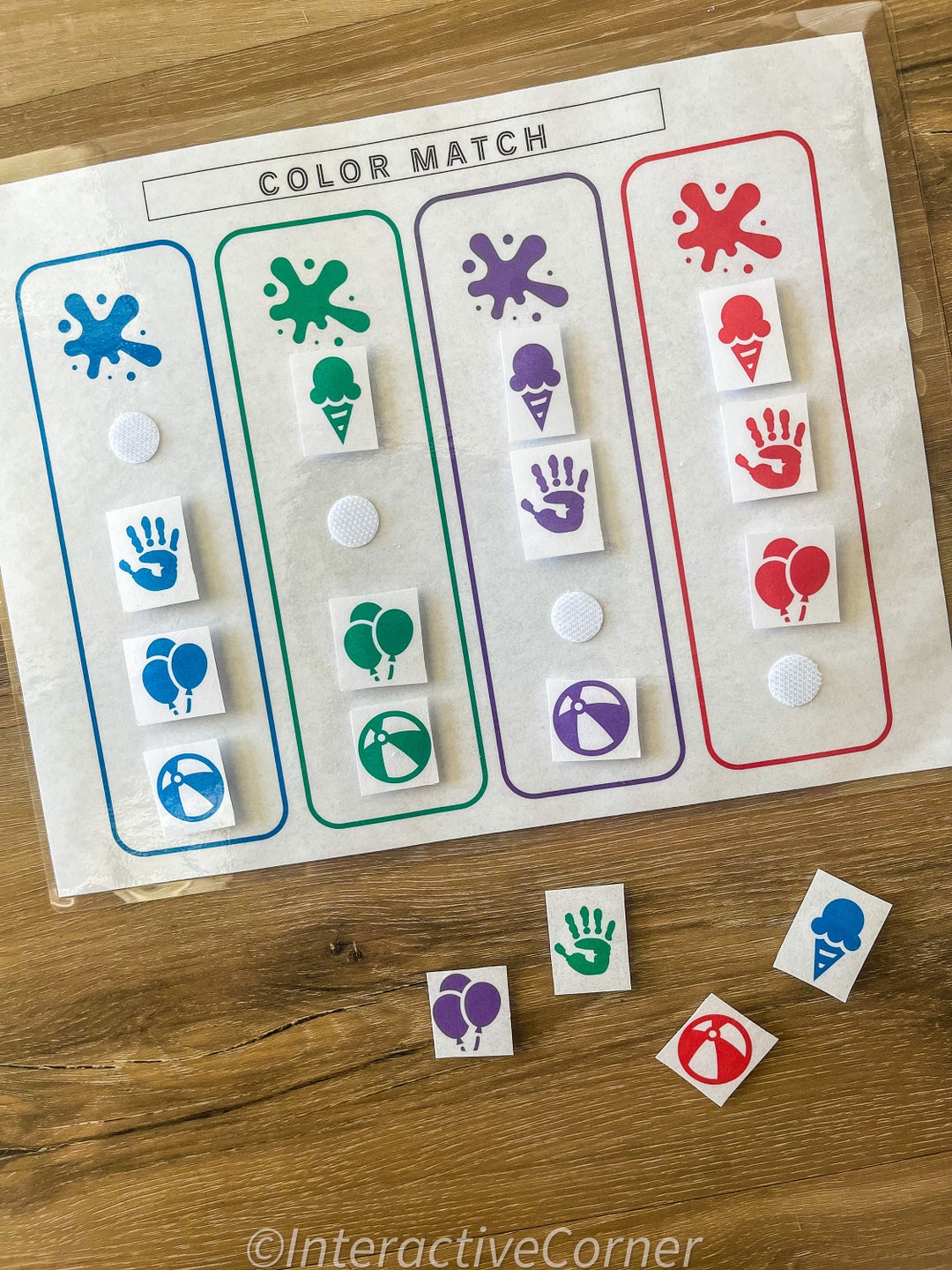 Toddler Busy Book Page, Color Match Activity, Learning Colors, Speech ...