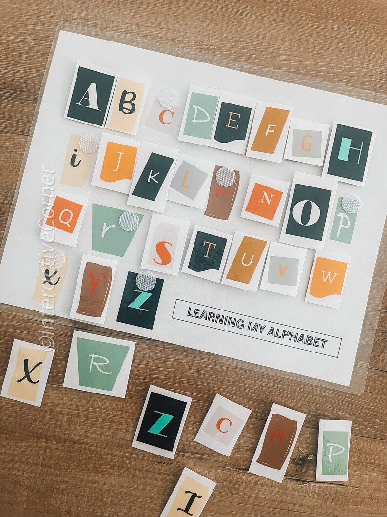 Toddler Busy Book Page, Alphabet Matching, Ransom Letters Theme ...