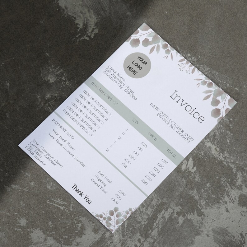 Editable Receipt & Invoice Canva, Small Business Solution, Template ...