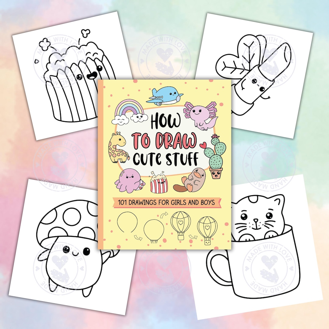 How to Draw Cute Stuff Coloring Book, 101 Printable Kawaii Drawing ...