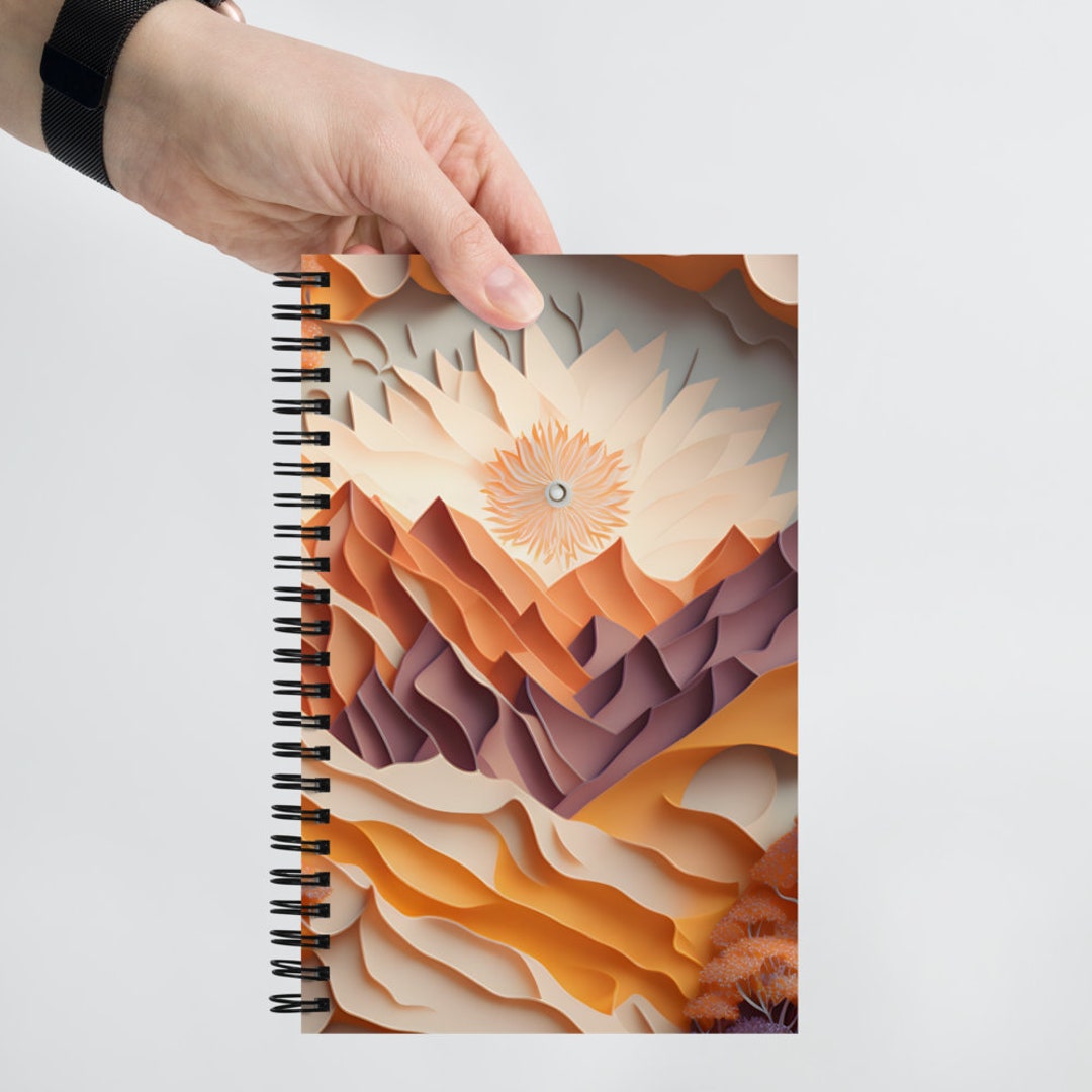 Pretty Spiral Journal 3D Quilling Paper Art Mountains - Etsy