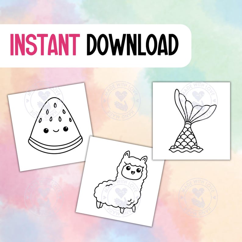 Simple and Easy Cute Stuff Coloring Book, 101 Printable Kawaii Coloring ...