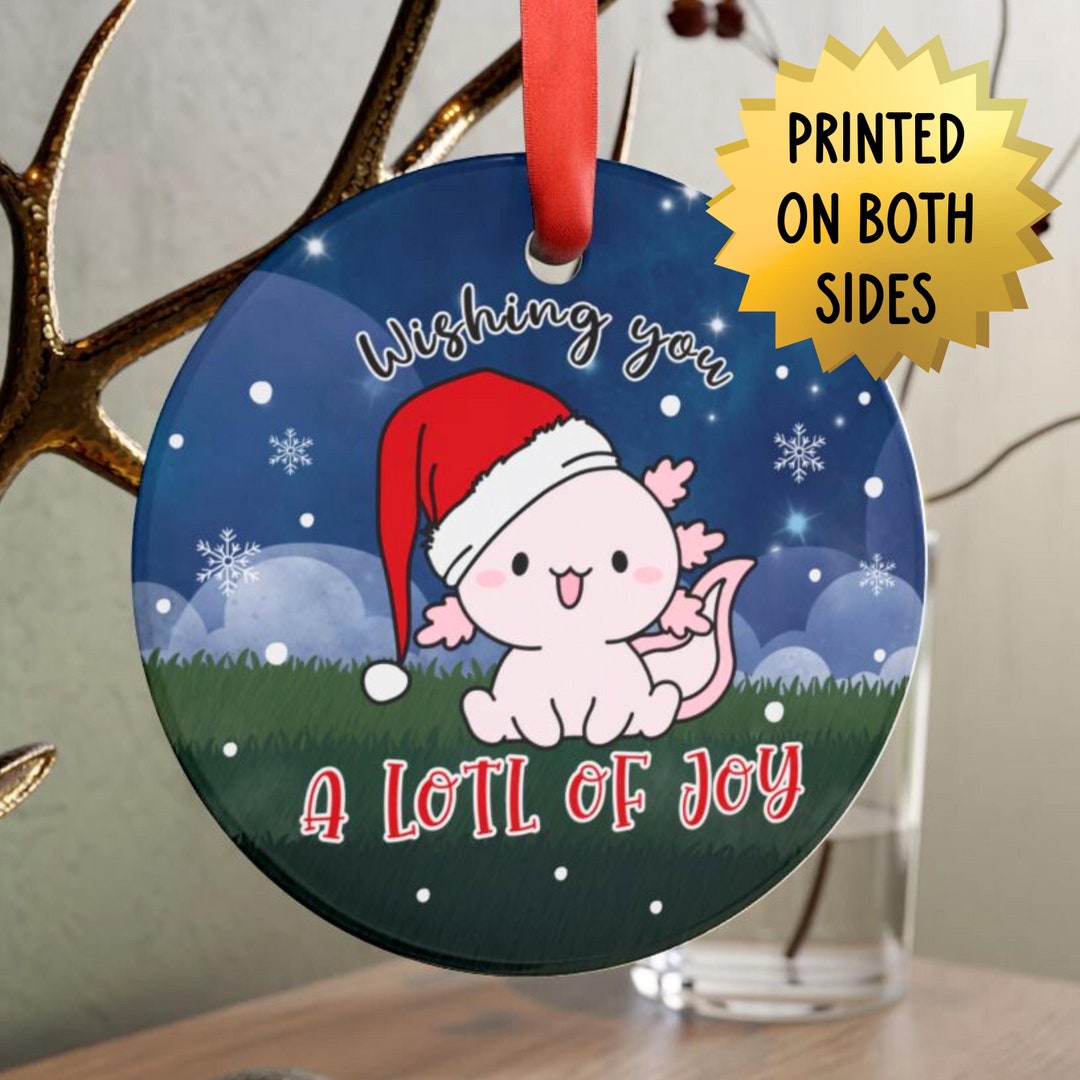 Axolotl Christmas Ornament Acrylic, Winter Wonderland Holiday Ornament ...