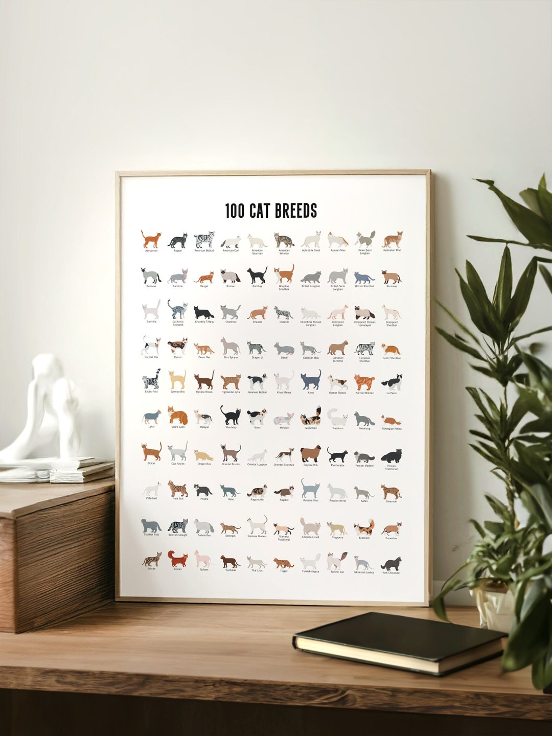 Printable Cat Breeds Poster, Cat Lover Gift, Cat Breeds Infographics ...